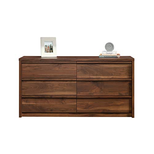 Sauder Harvey Park Dresser, L: 60.71" x W: 17.48" x H: 31.06", Grand Walnut Finish