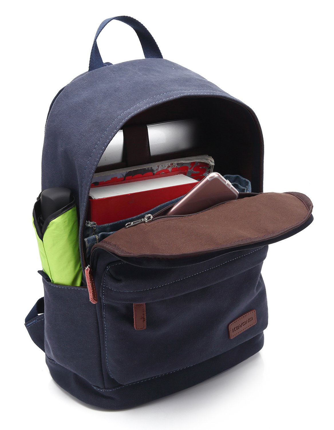 kayond Casual Style Lightweight canvas Laptop Bag/Durable Travel backpacks/Rucksack for Men&Women/Fashion Backpack Fits 15 inch Notebook (navy blue)