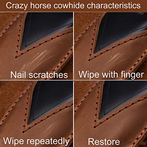 LYGKMU Ford Dedicated Cover Key Fob Case Suit for Keyless Remote Control, mens(A-Brown)