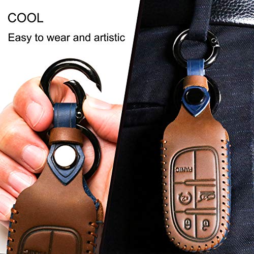 LYGKMU Ford Dedicated Cover Key Fob Case Suit for Keyless Remote Control, mens(A-Brown)