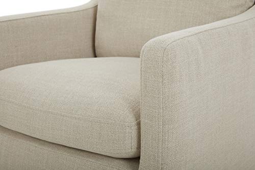 Amazon Brand – Stone & Beam Vivianne Modern Upholstered Dining Chair with Casters, 24.4"W, Linen