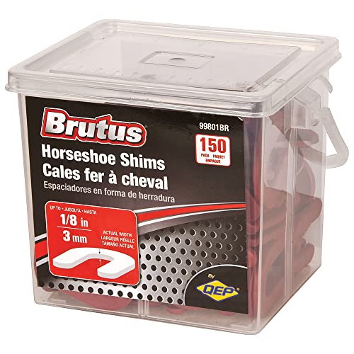 Brutus 99801BR, 1/8-Inch, Pail of 150 Horseshoe Shim Tile Spacers, Red, Count