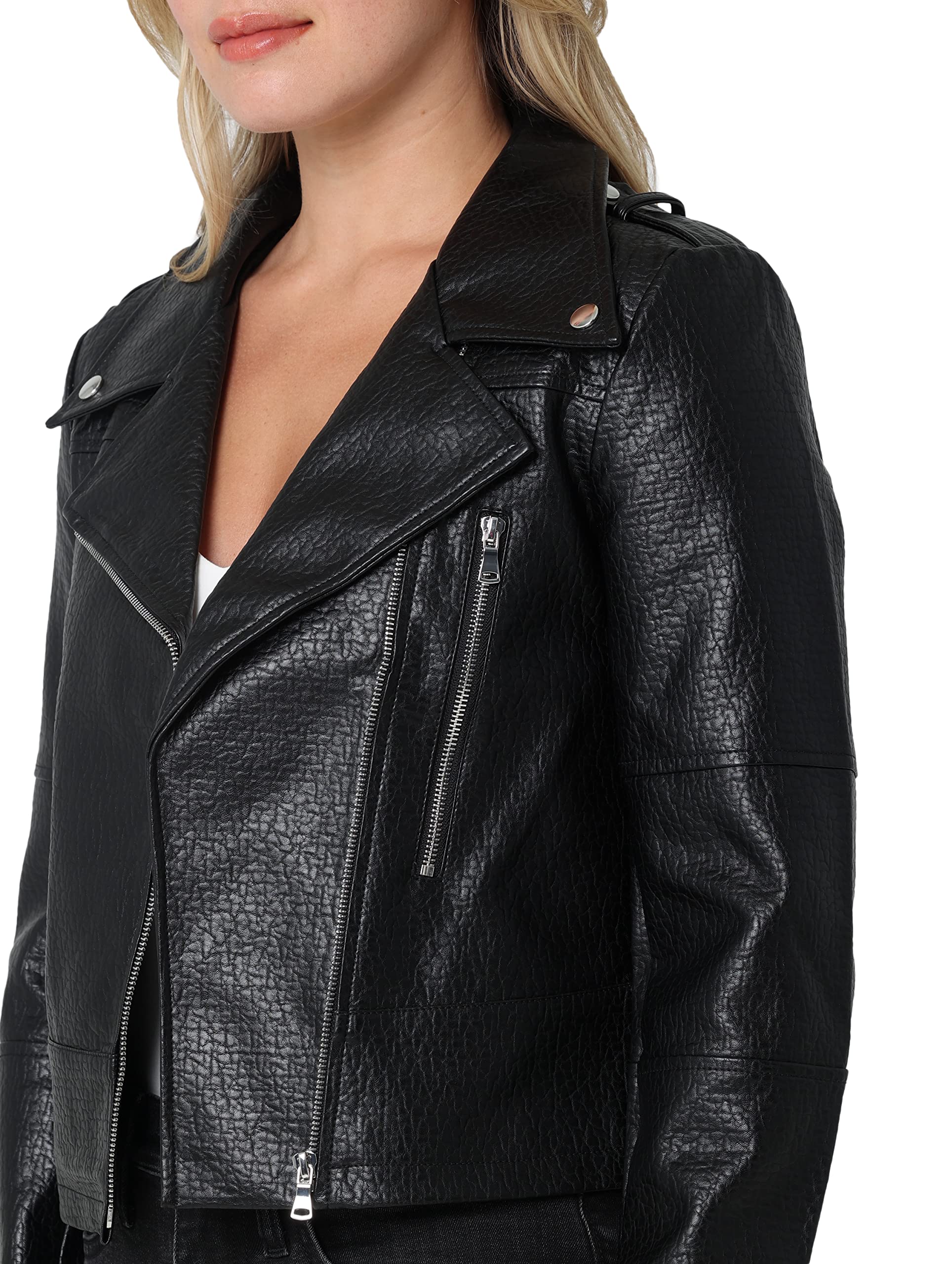 Rock & Republic Women's Faux Leather Jacket, Black, X-Large