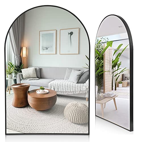 Sixty Times - Arch Mirror - 24" x 36" Inch - Black Arched Mirror, Wall Mounted, Boho or Modern Bathroom, Wall Decor for Entry, Hallway or Mantle Fireplace