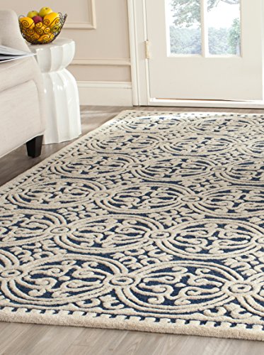 SAFAVIEH Cambridge Collection 8' x 10' Navy Blue/Ivory CAM123G Handmade Moroccan Premium Wool Area Rug