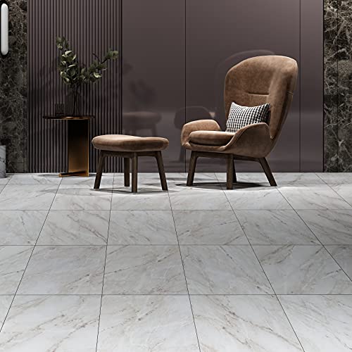 Livelynine 32-Pack Peel and Stick Floor Tile Marble Look Vinyl Flooring Stick On Floor Tiles for Bathroom Kitchen Basement Bedroom Waterproof Laminate Flooring Tile Linoleum Flooring Sheet 12X12 Inch