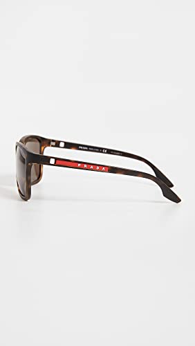 Prada Linea Rossa PS 02WS 58106H Havana Plastic Rectangle Sunglasses Brown Lens