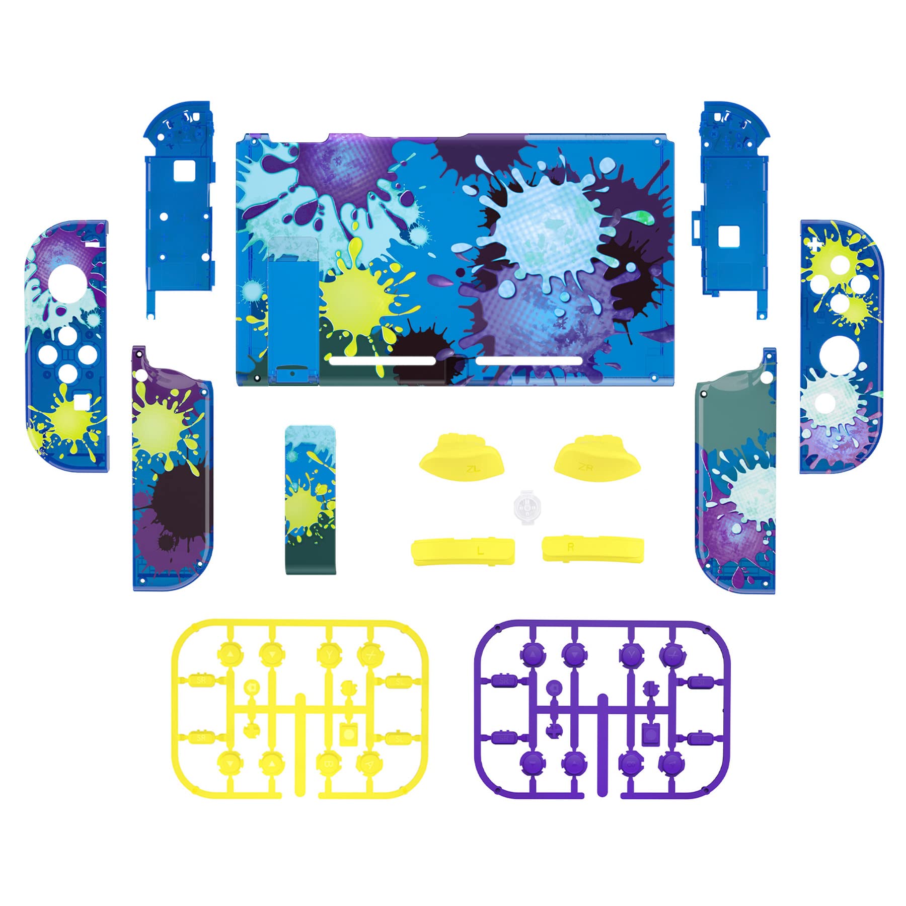 eXtremeRate Splattering Paint Replacement Full Set Shell for Nintendo Switch & Switch Pro Controller