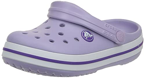 Crocs Unisex-Child Crocband Clogs (Little Kid/Big Kid), Lavender/Neon Purple, 2 Little Kid
