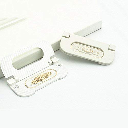 LMZJLU Simple Modern Invisible Cabinet Handle with Rose Pattern Cupboard Pulls Drawer Handles Office Furniture Hardware Concealed Handle- 10pcs