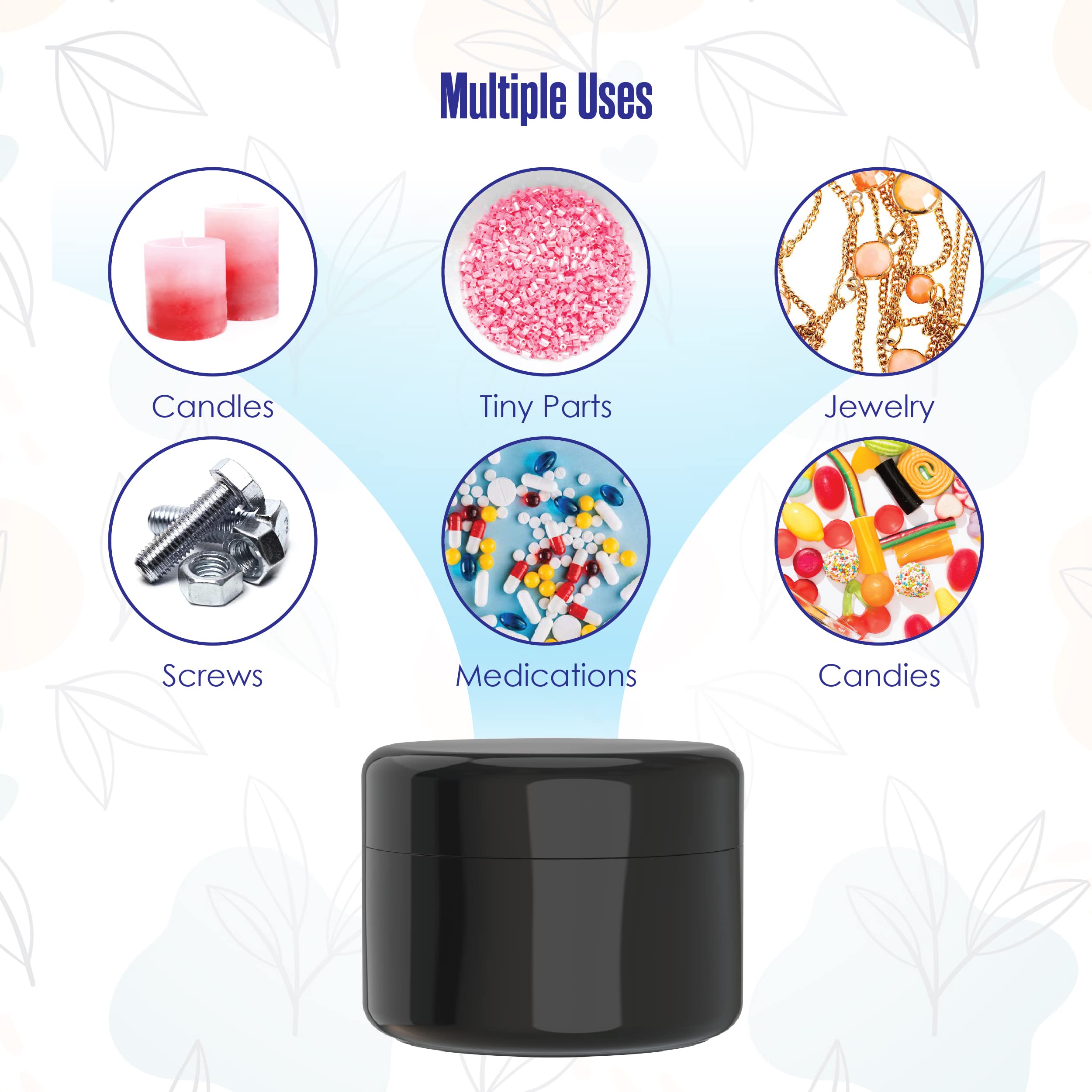 Black Jars With Lids, 2 Oz Jars With Lids, Cosmetic Jars, Cosmetic Containers With Lids, Body Butter Containers, Black Jar, Black Container, Small Jars, Lotion Jars, For Cream, Salve, Makeup, 24 Pack
