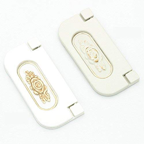 LMZJLU Simple Modern Invisible Cabinet Handle with Rose Pattern Cupboard Pulls Drawer Handles Office Furniture Hardware Concealed Handle- 10pcs