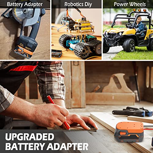 Ecarke Power Wheels Battery Adapter for Ridgid AEG 18V Hyper Lithium Battery Dock Power Connector Battery Converter 12 Gauge Robotics for DIY RC Toy Car Truck,E-Bike(1 Pcs)