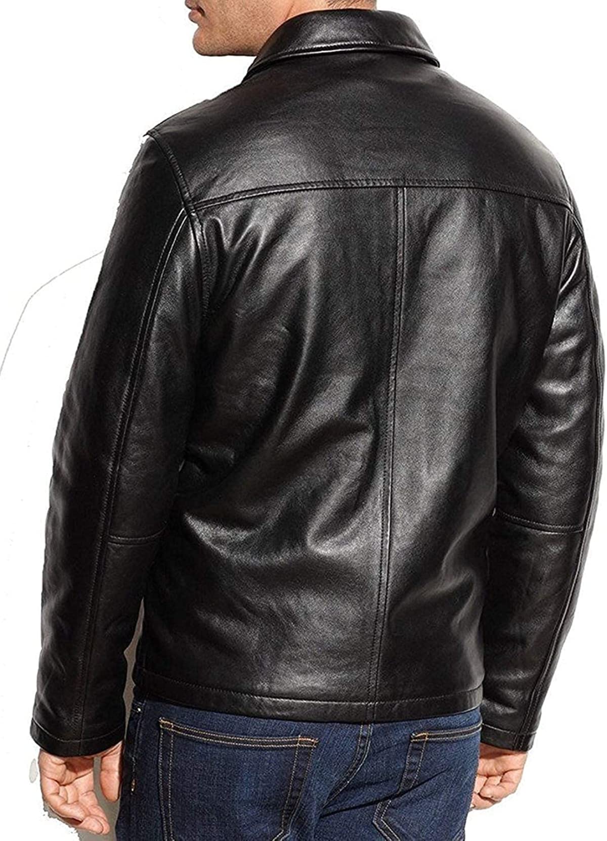 Men's Genuine Leather jacket men Classic Biker Style Jacket | lambskin leather jacket men (XL)