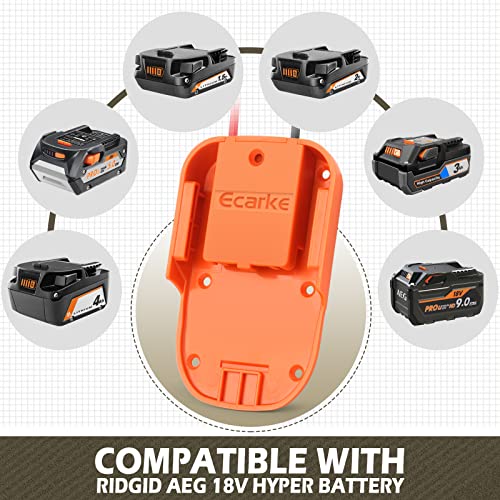 Ecarke Power Wheels Battery Adapter for Ridgid AEG 18V Hyper Lithium Battery Dock Power Connector Battery Converter 12 Gauge Robotics for DIY RC Toy Car Truck,E-Bike(1 Pcs)