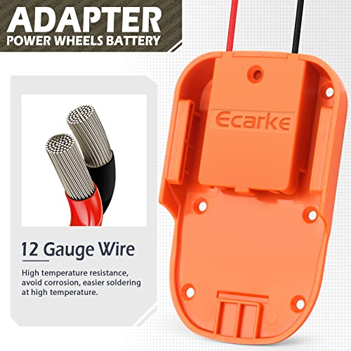 Ecarke Power Wheels Battery Adapter for Ridgid AEG 18V Hyper Lithium Battery Dock Power Connector Battery Converter 12 Gauge Robotics for DIY RC Toy Car Truck,E-Bike(1 Pcs)