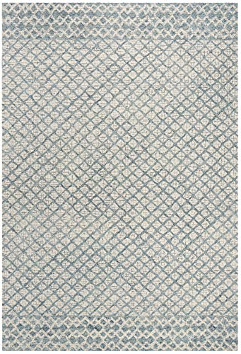 SAFAVIEH Abstract Collection 8' x 10' Blue/Ivory ABT203A Handmade Premium Wool Area Rug