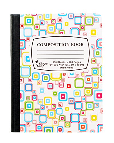 4-Pack Composition Notebook, 9-3/4" x 7-1/2", Wide Ruled, 100 Sheet (200 Page) - 18 Piece School Combo Pack, Pens - Highlighters - Mechanical Pencils - Refills (4 Composition Notebooks, 18 Combo Pack)