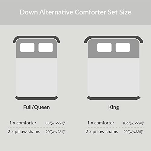 Hyde Lane Farmhouse Bedding Comforter Sets King, Ivory Boho Bed Set ,Cotton Top with Modern Neutral Style Clipped Jacquard Stripes, 3-Pieces Including Matching Pillow Shams (104x90 Inches)