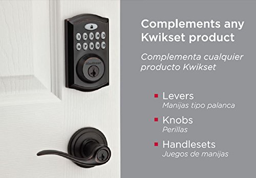Kwikset 99130-003 SmartCode 913 Non-Connected Keyless Entry Electronic Keypad Deadbolt Door Lock Featuring SmartKey Security, Traditional Venetian Bronze