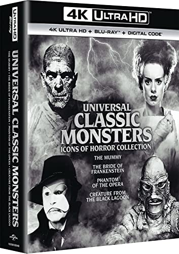 Universal Classic Monsters: Icons of Horror Collection (The Mummy / The Bride of Frankenstein / Phantom of the Opera / Creature from the Black Lagoon) [4K UHD]
