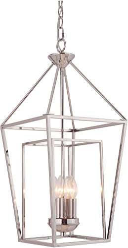 Craftmade 45834-PLN Hudson Foyer Chandelier Lighting, 4-Light, 240 Watts, Polished Nickel (12"W x 26"H)