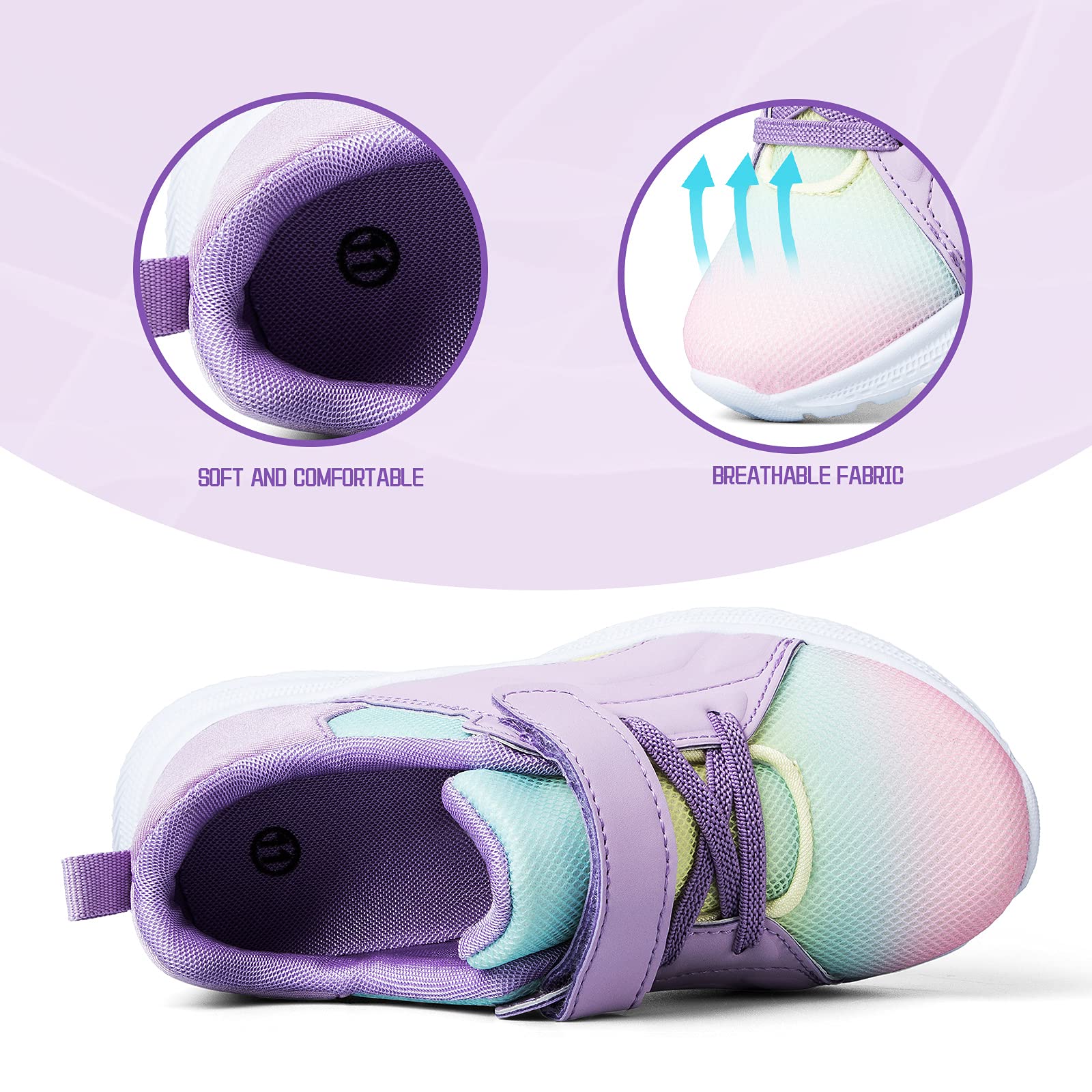 RUNSIDE Toddler Boys Girls Running Shoes Athletic Tennis Sneakers for Kids,Breathable and Lightweight