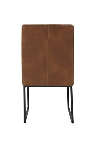 Amazon Brand – Rivet Decatur Modern Faux Leather Dining Chair, Set of 2, 21"W, Tan Brown
