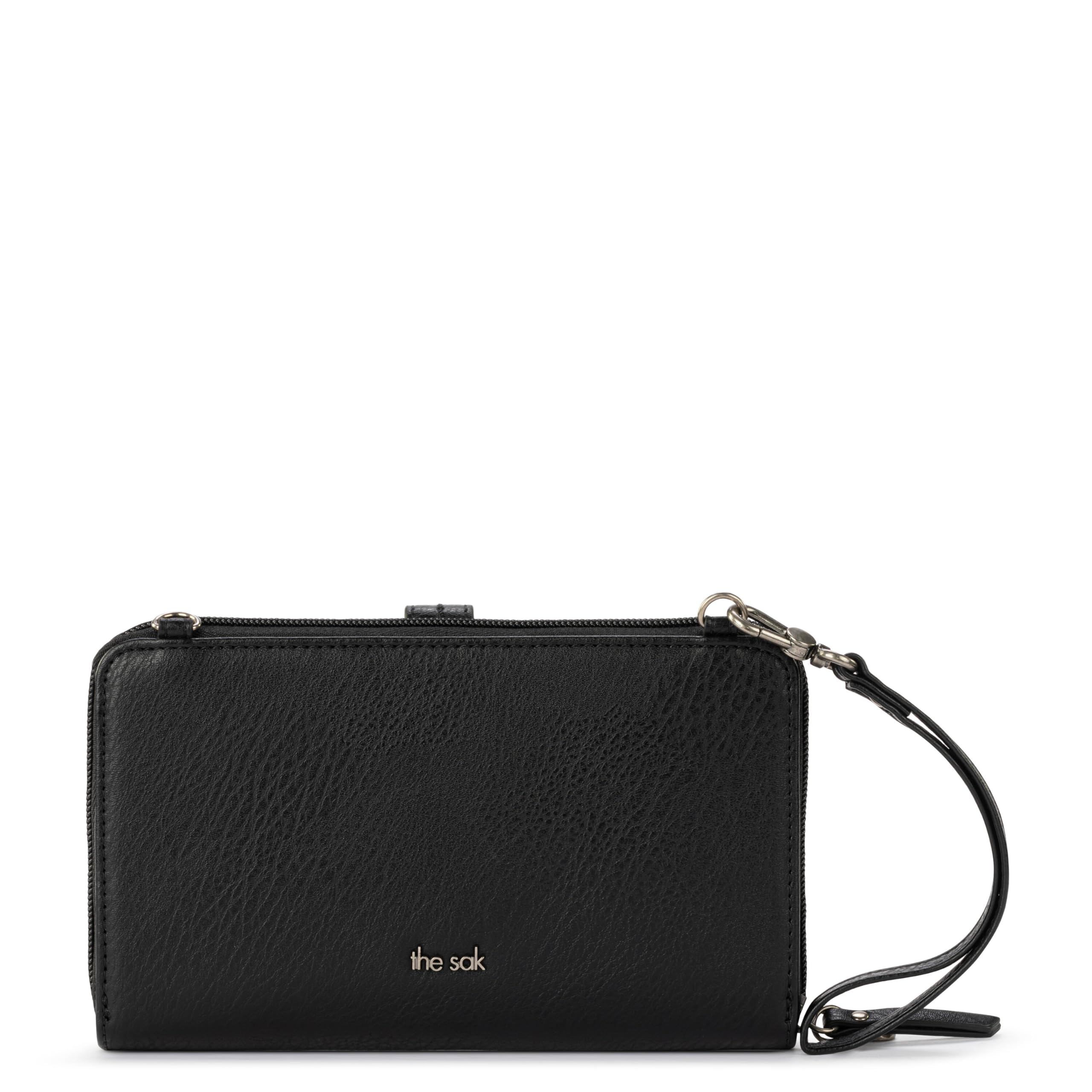 The Sak Iris Smartphone Crossbody Purse - Women's Cellphone Bag & Wallet For Everyday - Convertible Wristlet With Zipper in Black Check/Crochet