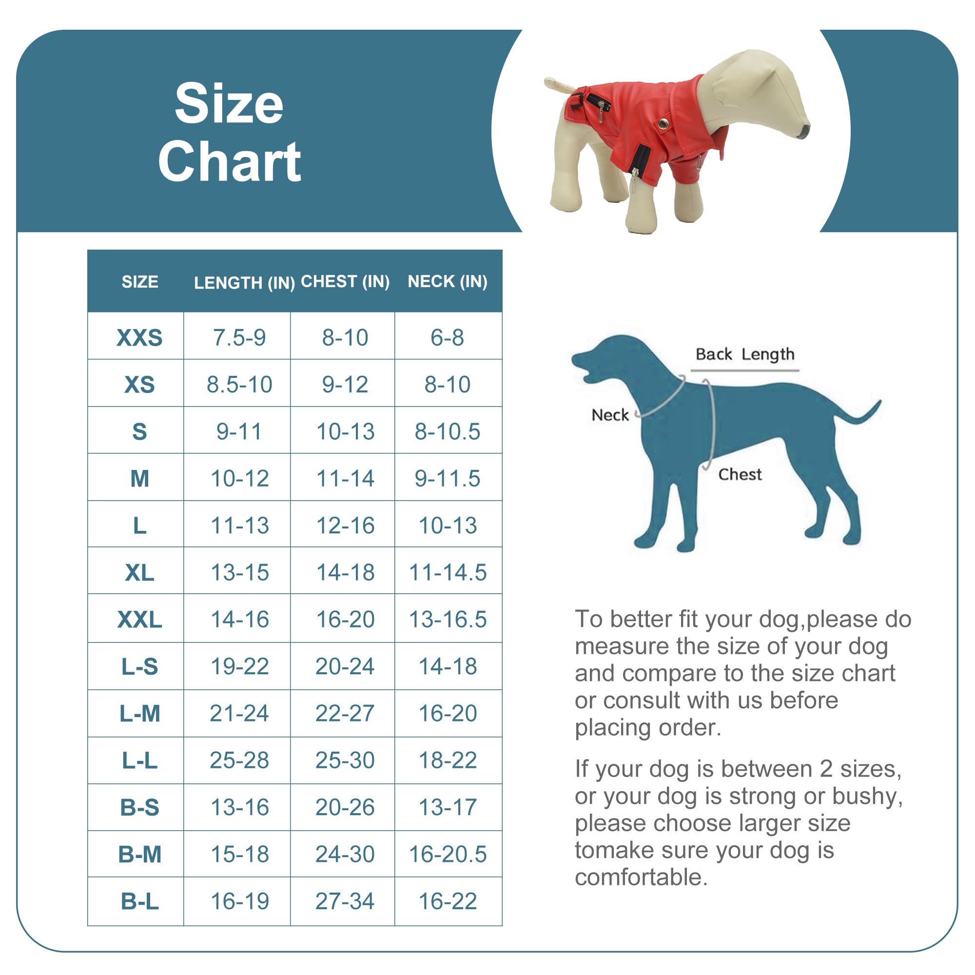 Lovelonglong Cool Dog Leather Jacket, Warm Coats Dogs Windproof Cold Weather Coats for Large Medium Small Dogs, Beagle Clothing Black L-S