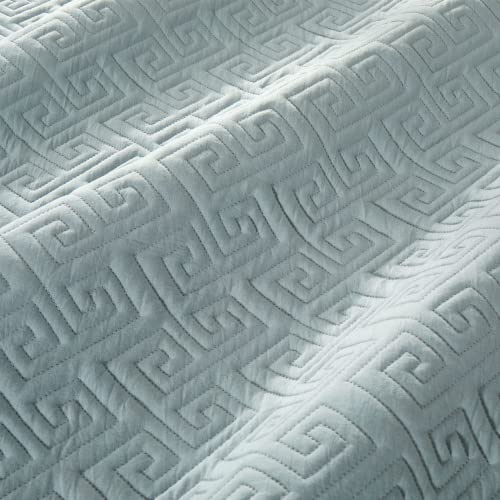 Peace nest 3 Piece Quilted Coverlet Set with Pillow Shams, All Season Bedspread Bed Cover Full/Queen Size Lightweight, Light Gray((106"X90")