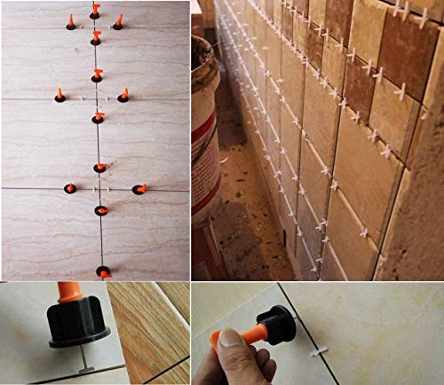 Tile Leveling System 1/16" Kit Reusable, 200pcs Tile Leveler Spacer with 1000pcs 2mm Tile Spacers, 5pcs Wrench and 20pcs 1/16" Replaceable Steel Pin
