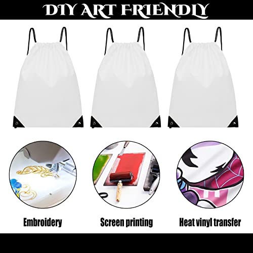 RLGPBON 12/24/48 Pack Drawstring Backpack Bulk Sport Bags Cinch Sack with String DIY Gym Sports Sackpack for Women Men