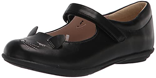 The Children's Place,girls,Flat Shoes,and Toddler Uniform Embroidered Cat Shoes,Black Cat,2 Big Kid