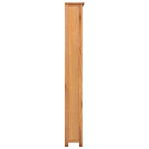 loibinfen 6-Tier Bookcase Solid Oak Wood, Wooden Bookshelf cabinets Display Shelves Organizer for Books, Magazines, documents, CDs, Records, collectables Home Office, 31.5"x8.9"x66.9"