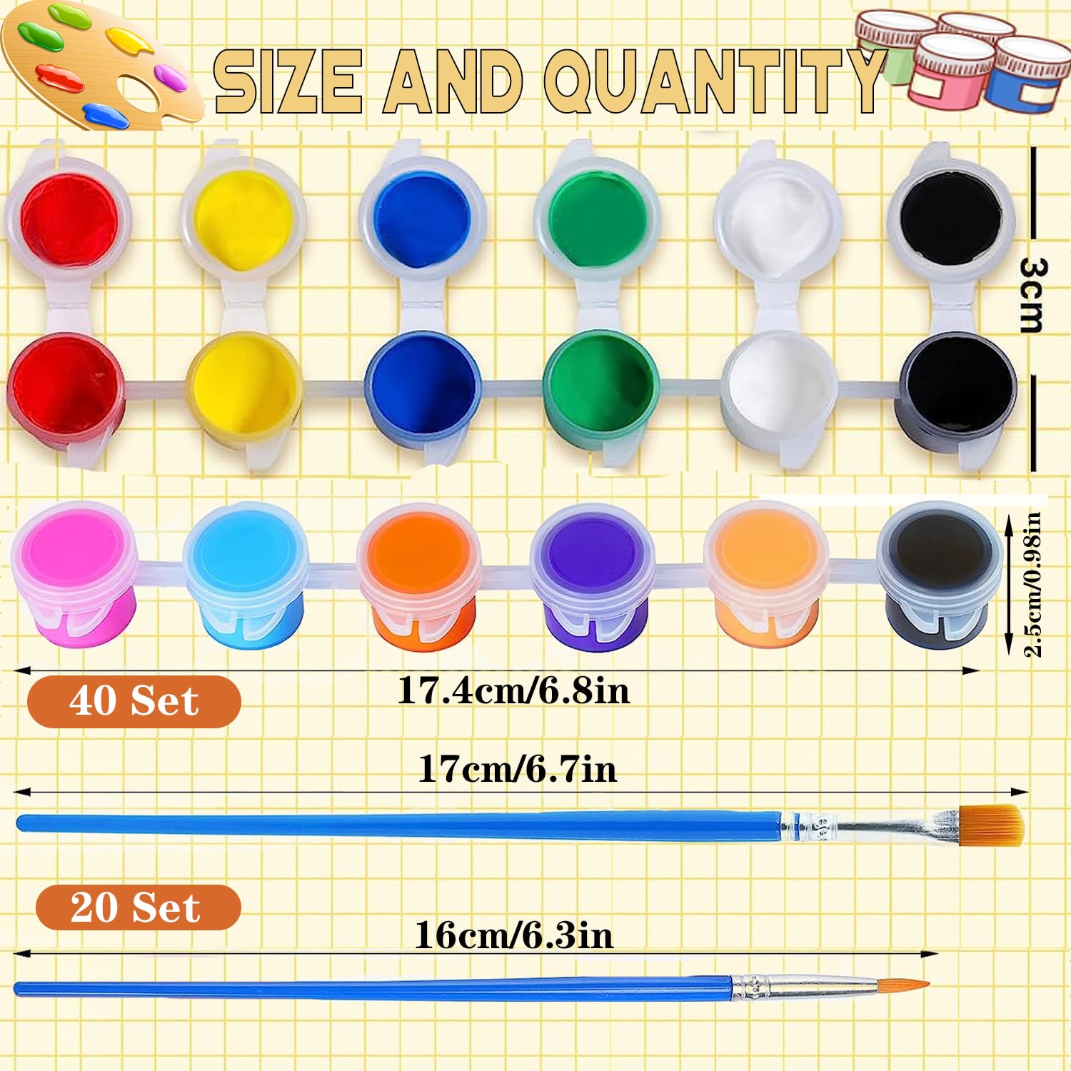 140 Pcs Mini Acrylic Paint Set for Kids, 12 Colors Washable Acrylic Paint Strip with 5 Paint Tray for Kids&Adults Craft Paint, with Mini Paint Strips for Easter Eggs Art Craft Painting Easter Gifts (COLOR-1(140 PCS))