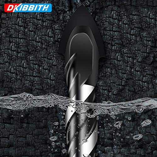 10-Piece Masonry Drill Bits Set for Tile Glass Ceramic Brick Wood, 1/8 to 1/2 Inch Drilling Bits with Triangle Handle, YG8 Tungsten Steel Alloy Tip.(Black)