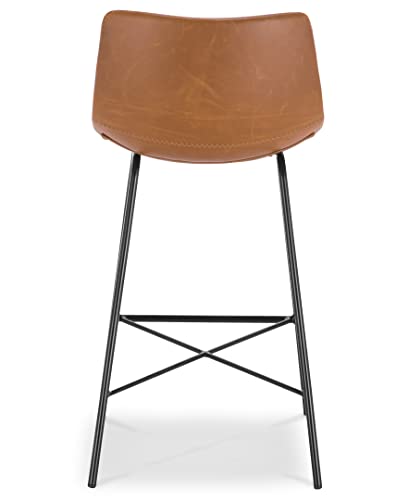Poly and Bark Paxton 24” Counter Stool, Set of 3 Tan