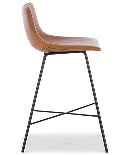 Poly and Bark Paxton 24” Counter Stool, Set of 3 Tan