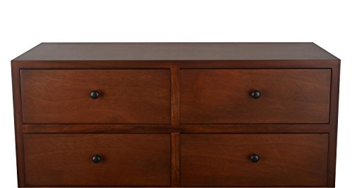 Decor Therapy Mid Century 6-Drawer Wood Accent Chest, Walnut