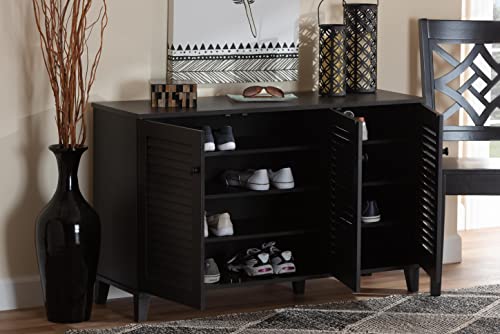 Baxton Studio Warren Shoe-Storage Cabinet, Espresso