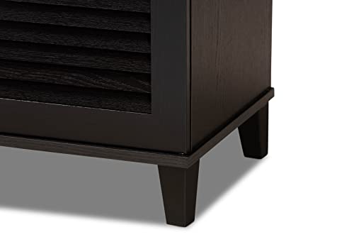 Baxton Studio Warren Shoe-Storage Cabinet, Espresso