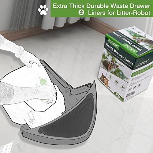 Cat Litter Box Liner Bags Compatible with Self-Cleaning Litter Box Robot 75 Pack, Waste Drawer Liners Heavy Duty White 9-11 Gallons Replacement Bags