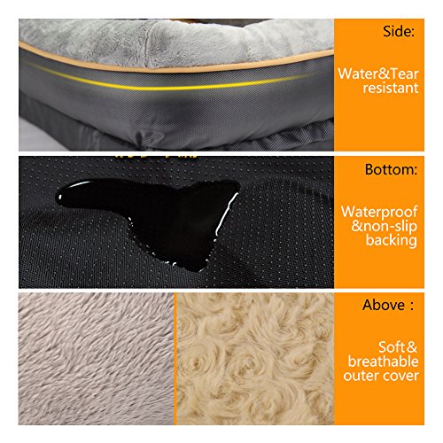 JOYELF X-Large Memory Foam Dog Bed, Orthopedic Dog Bed & Sofa with Removable Washable Cover Dog Sleeper for Large Dogs