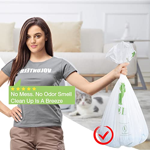 Cat Litter Box Liner Bags Compatible with Self-Cleaning Litter Box Robot 75 Pack, Waste Drawer Liners Heavy Duty White 9-11 Gallons Replacement Bags