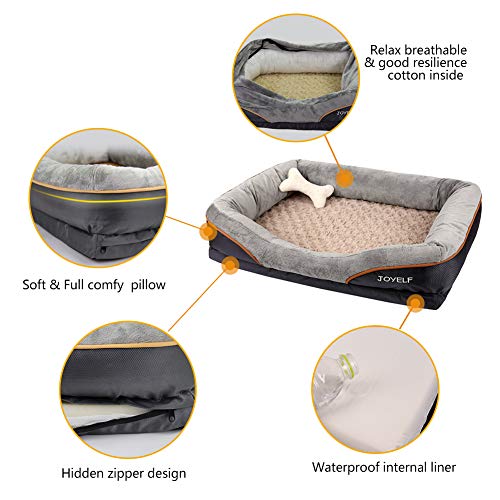 JOYELF X-Large Memory Foam Dog Bed, Orthopedic Dog Bed & Sofa with Removable Washable Cover Dog Sleeper for Large Dogs