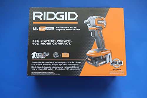 RIDGID 18 Volt SubCompact Brushless Cordless 1/2 in. Impact Wrench Kit