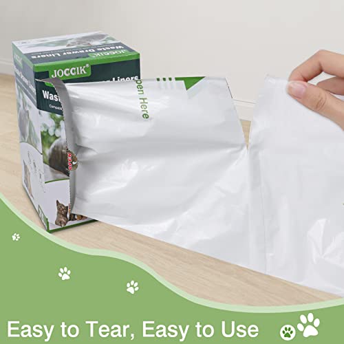 Cat Litter Box Liner Bags Compatible with Self-Cleaning Litter Box Robot 75 Pack, Waste Drawer Liners Heavy Duty White 9-11 Gallons Replacement Bags