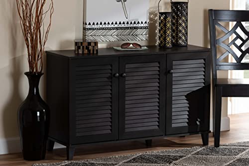 Baxton Studio Warren Shoe-Storage Cabinet, Espresso
