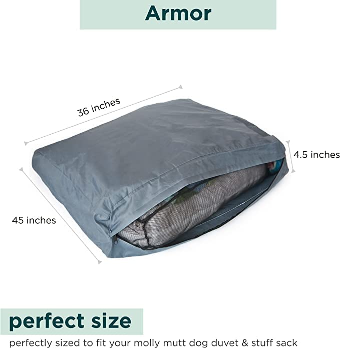 Molly Mutt Water-Resistant Dog Bed Liner, Polyester Bed Liner for Dogs, Easy to Clean, Gray, Huge, 36βx 45βx 4.75β